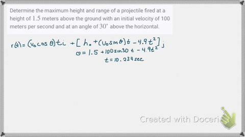 SOLVED:Determine the maximum height and range of a projectile fired at a height of 3 feet above ...