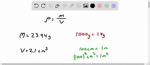 SOLVED:A solid piece of lead has a mass of 23.94 g and a volume of 2.10 ...