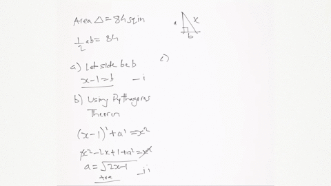 Solved A Certain Right Triangle Has Area 84 Square Inches One Leg Of