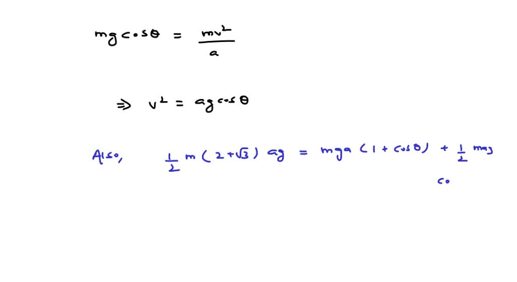 SOLVED:A heavy particle hangs from a point O, by a string of length a; It is projected ...