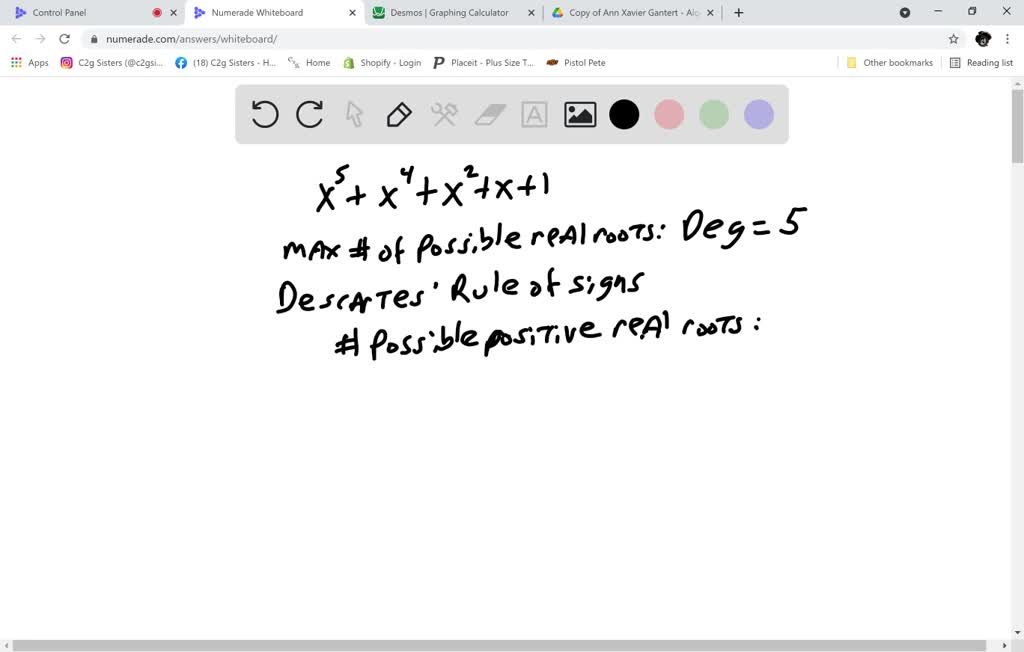 SOLVED Determine The Maximum Number Of Real Zeros That Each Polynomial 