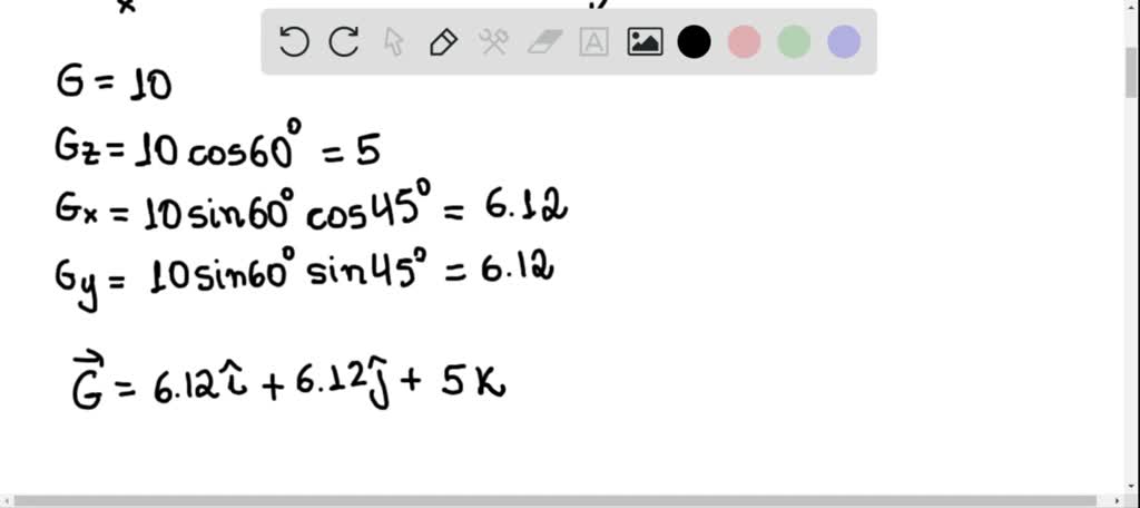 Find the scalar components of three-dimensional vectors 𝐆 and 𝐇 in the following figure and ...