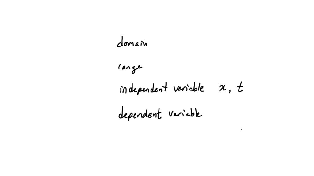SOLVED: Use the terms domain, range, independent variable, and ...