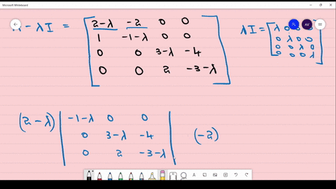 For each of the matrices find all real eigenvalues, with their algebraic multiplicities. Show ...