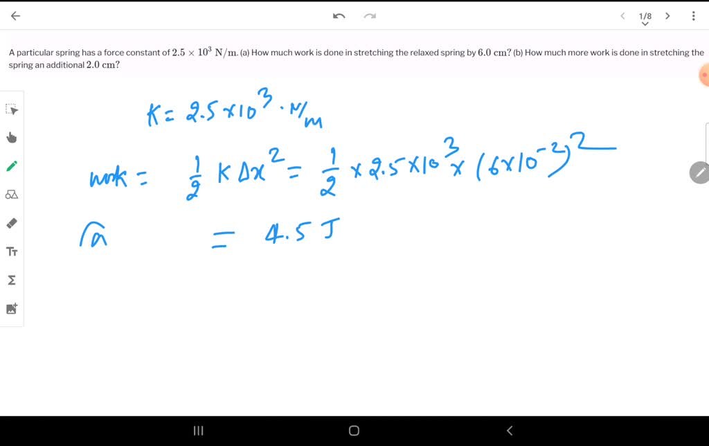 SOLVED:A particular spring has a force constant of 2.5 ×10^3 N / m. (a ...