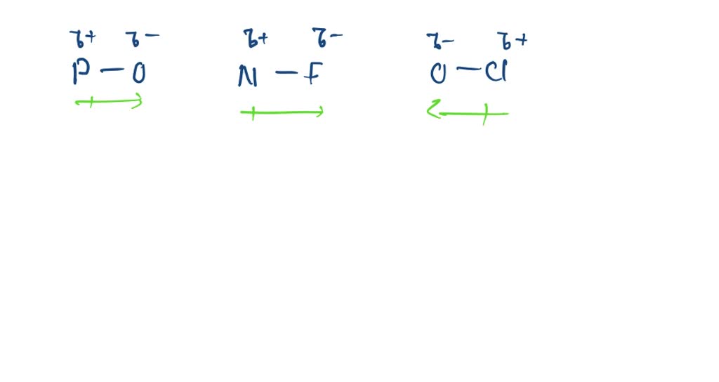 SOLVED: Show the dipole arrow for each of the following bonds: (6.7) a ...