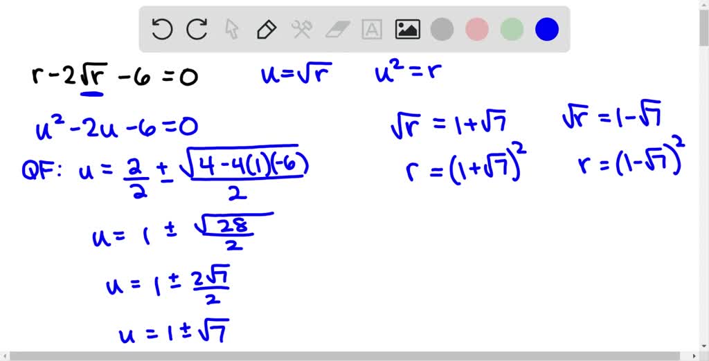 SOLVED Solve R 2 sqrt r 6 0