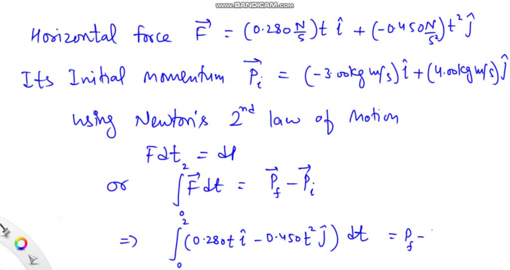 Partiendo en t=0, se aplica una fuerza neta horizontal F=(0.280 N / s ...