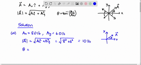 SOLVED:If a vector A⃗ has the following components, use trigonometry to ...
