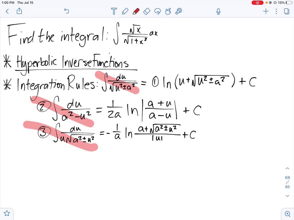Calcular la integral indefinida usando las fórmulas del teorema 5.20. ∫ ...