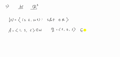 SOLVED:Determine whether the set W is a subspace of R^3 with the standard operations. Justify ...