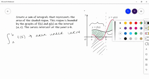 ⏩SOLVED:Set up a sum of two integrals that equals the area of the ...