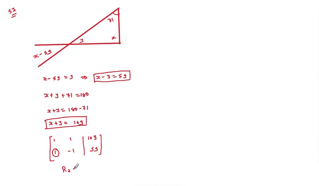 SOLVED:Given the drawing shown, use a system of equations and the ...
