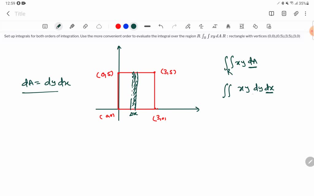 SOLVED:Set up integrals for both orders of integration. Use the more convenient order to ...