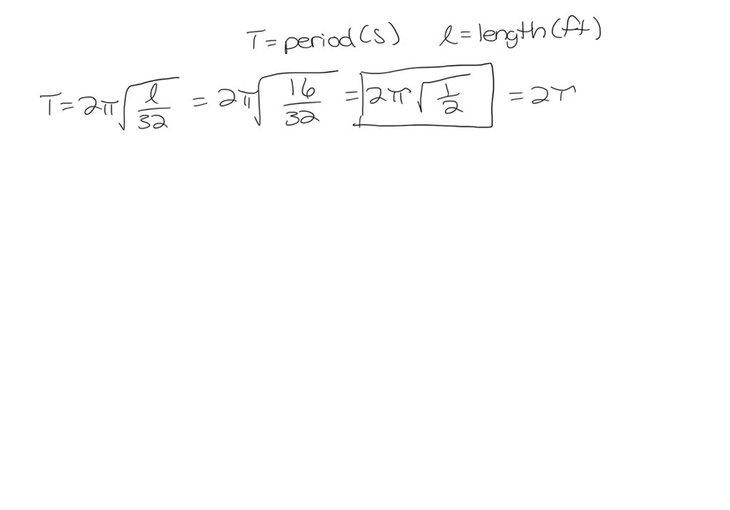 Period of a Pendulum The period of an oscillating pendulum T (in ...