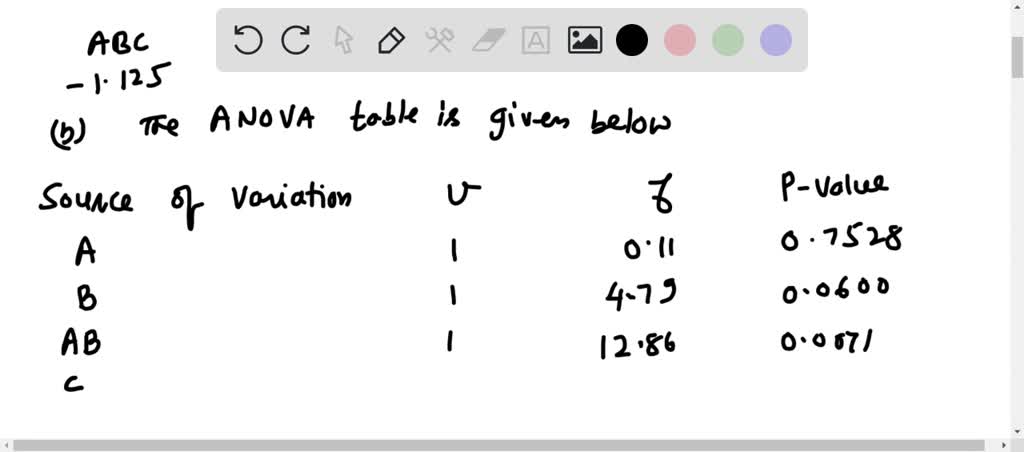 SOLVED: Consider the example in Section 12.1 with the data given in ...