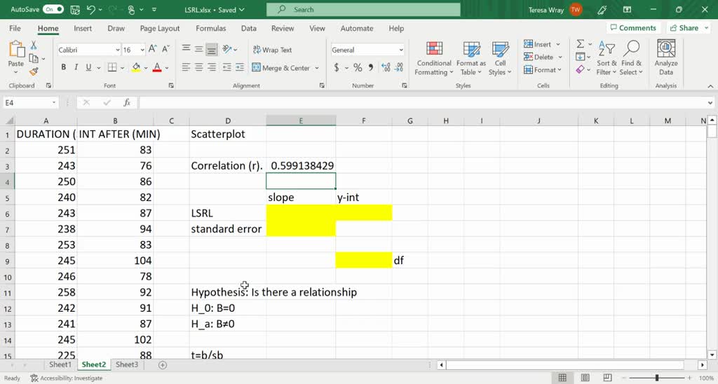 SOLVED:Use the data from Appendix B to construct a scatterplot, find the value of the linear ...
