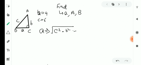 SOLVED:Use the right triangle shown below. Then, using the given ...
