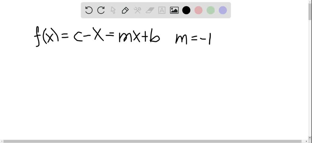 SOLVED:What do all members of the family of linear functions f(x)=c-x ...