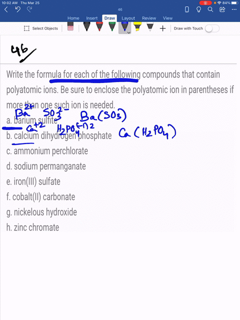 SOLVED:Write formulas for these compounds: (a) sodium chromate (h) cobalt(II) hydrogen (b ...