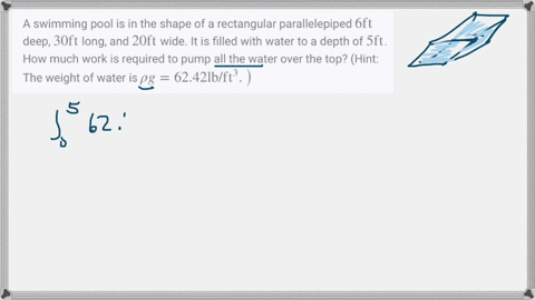 SOLVED:A swimming pool is in the shape of a rectangular parallelepiped ...