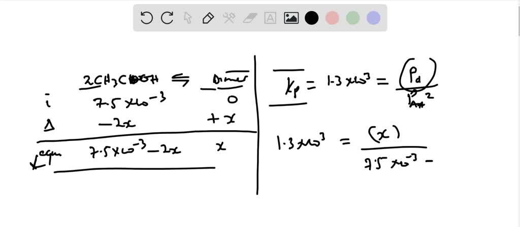 Acetic acid in the vapor phase consists of both monomeric and dimeric ...