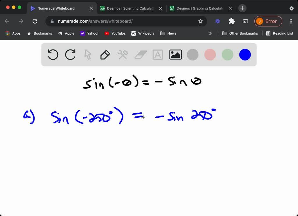 SOLVED:Use a calculator to demonstrate the identity for each value of θ ...