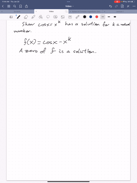 SOLVED:Prove using the IVT. For all positive integers k, cosx=x^k has a ... SOLVED:Prove using the IVT. For all positive integers k, cosx=x^k has a ...