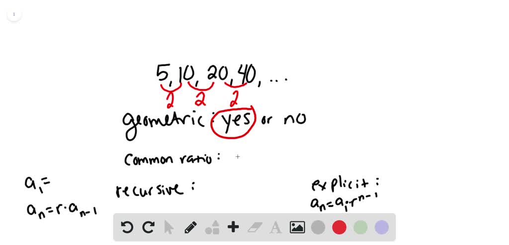 SOLVED:Determine if each sequence is a geometric sequence. If it is, find the common ratio and ...