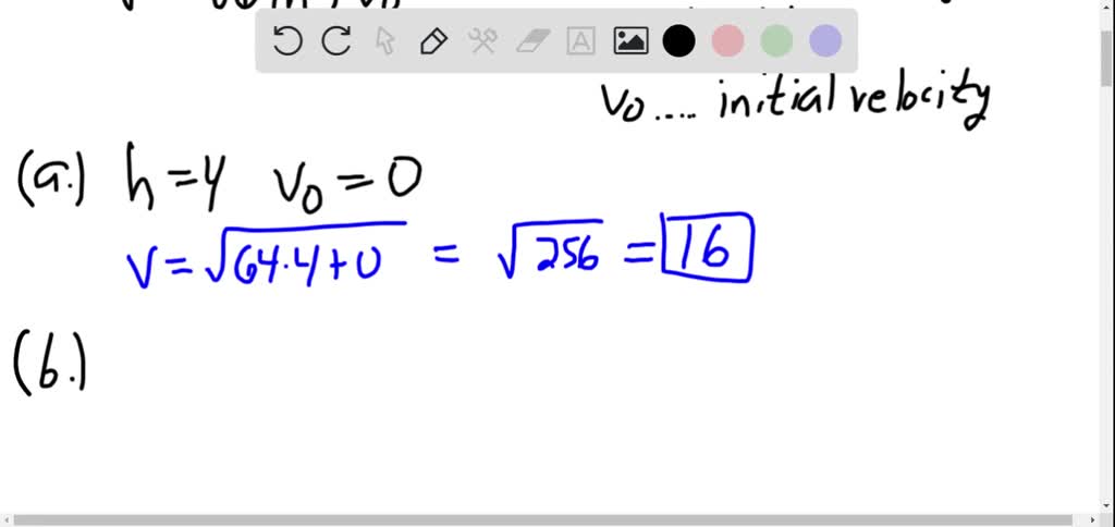 Solved The Final Velocity V Of An Object In Feet Per Second Ft S