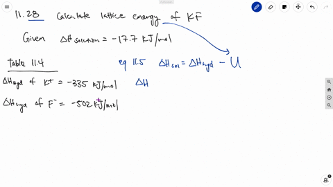 SOLVED: Using the values in Table 11.4 and ΔHsolution =-17.7 kJ / mol ...