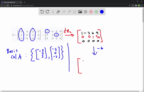 SOLVED:Exercises 23-26 display a matrix A and an echelon form of A . Find a basis for Col A and ...