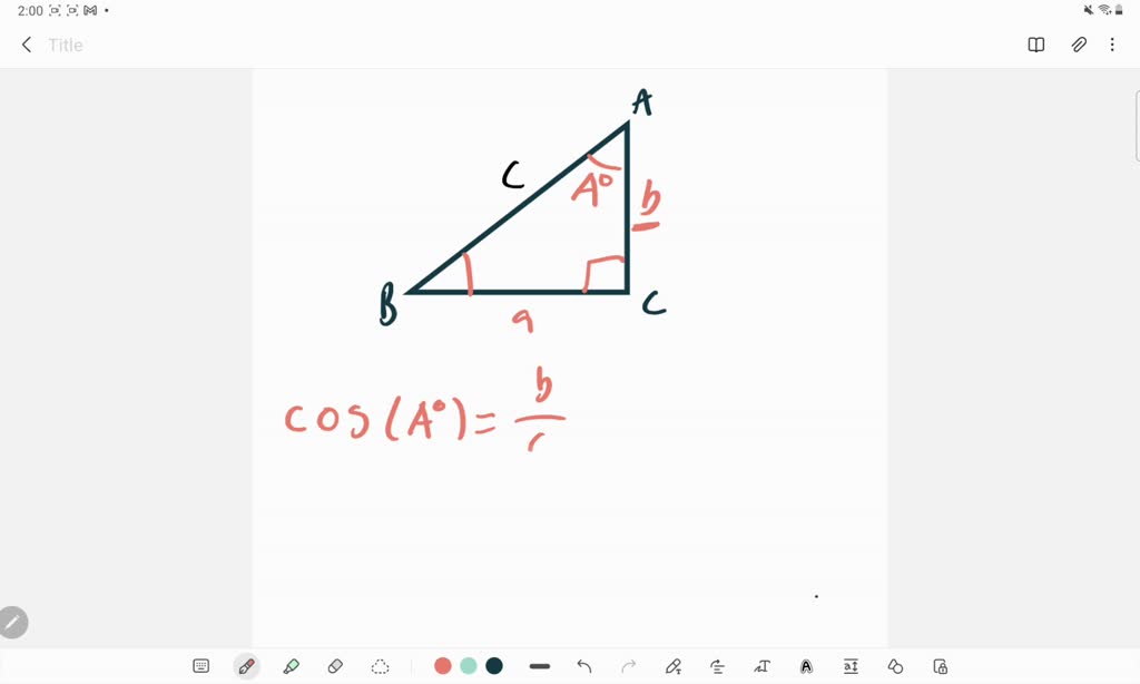 SOLVED:A B C is a triangle with a right angle at C The sides opposite angles A, B, and C are a ...