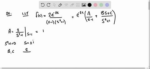 SOLVED:Determine the inverse Laplace transform of F. F(s)=\frac{e^{-s ...