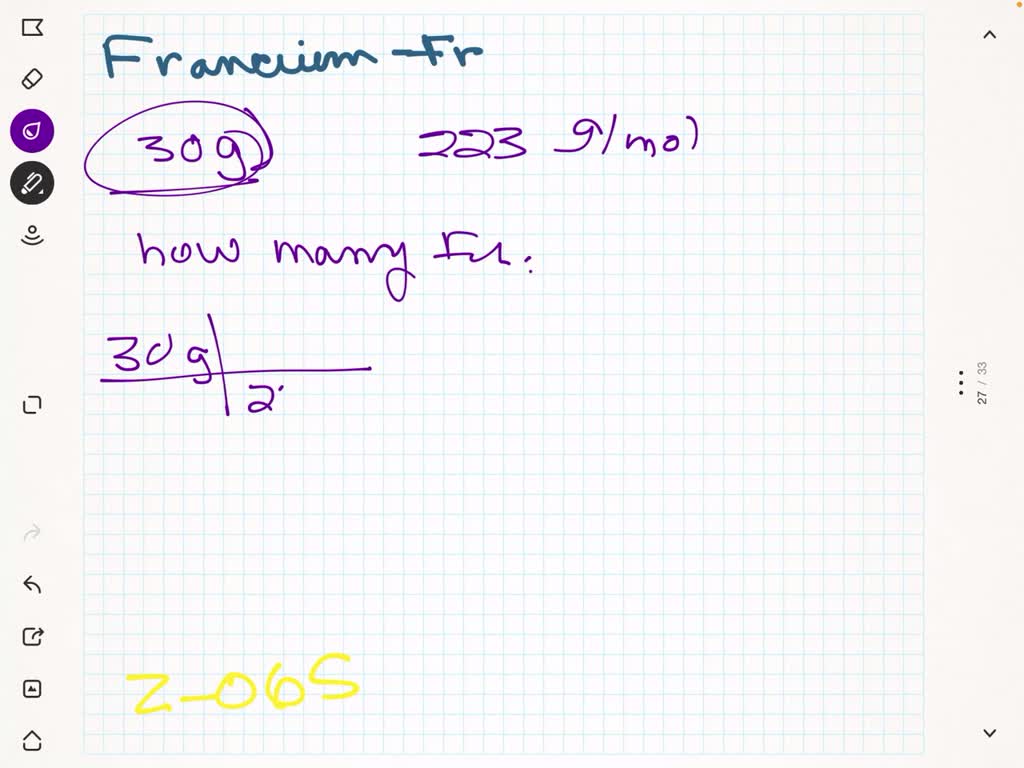 SOLVED:The element francium (Fr) was the last element of the periodic ...