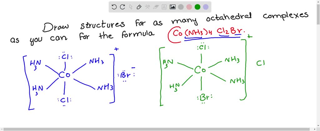 ⏩SOLVED:Draw structures for as many octahedral complexes as you can ...