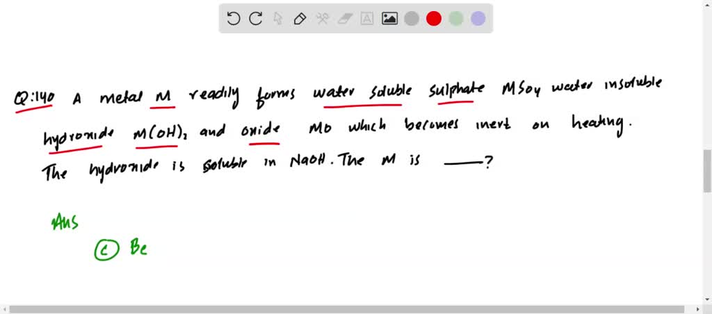 SOLVED:A metal M readily forms water soluble sulphate MSO4, water ...