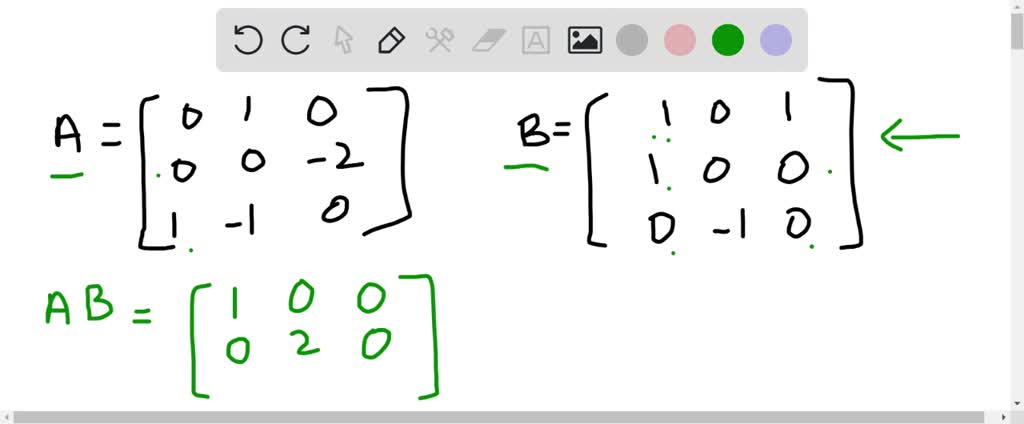 ⏩SOLVED:Determine whether A and B are imerses by calculating AB and ...