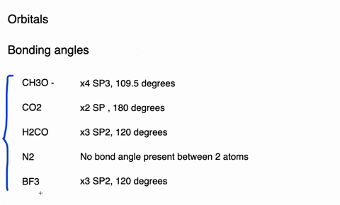SOLVED:Describe the orbitals used in bonding and the bond angles in the ...