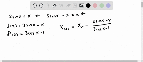 SOLVED:The positive root of 3 sinx=x