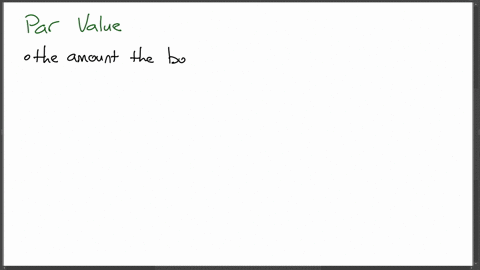 ⏩SOLVED:What does par value represent to the issuer of a bond? | Numerade