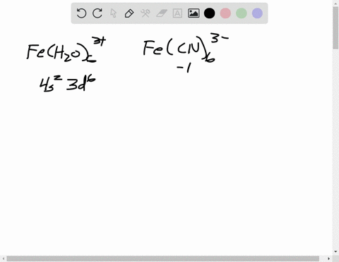 SOLVED:Sketch the d -orbital energy level diagrams for [Fe(H2 O)6]^3 ...