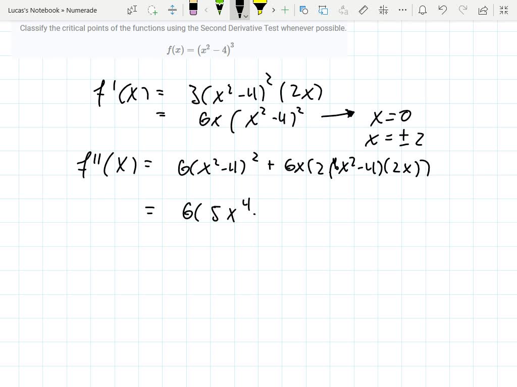 SOLVED:Classify the critical points of the functions in Exercises 24-35 using the Second ...