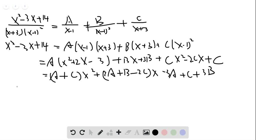 SOLVED:Resolve the following into partial fractions using the three ...