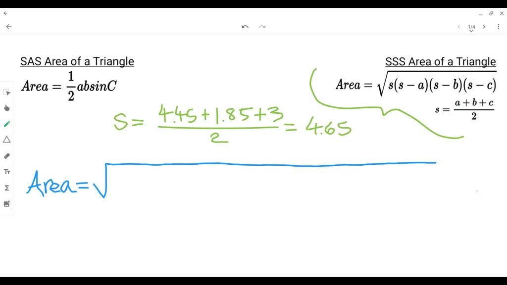 SOLVED:Decide whether a triangle can be formed with the given side lengths. If so, use Heron's ...