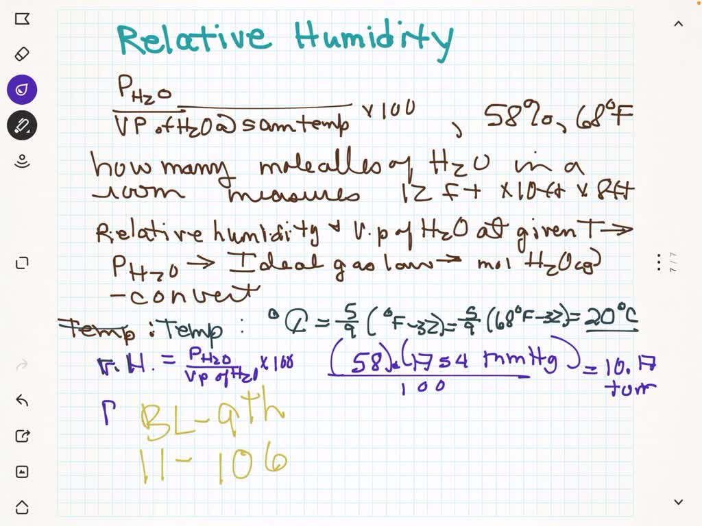 SOLVED:The relative humidity of air equals the ratio of the partial ...