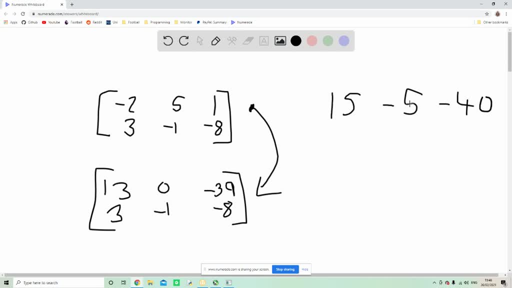 SOLVED:Identify the elementary row operation(s) performed to obtain the ...