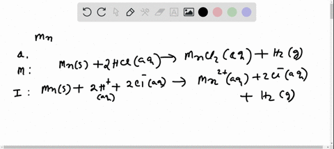 SOLVED:5. Manganese metal reacts with HCl to give hydrogen gas and the ...