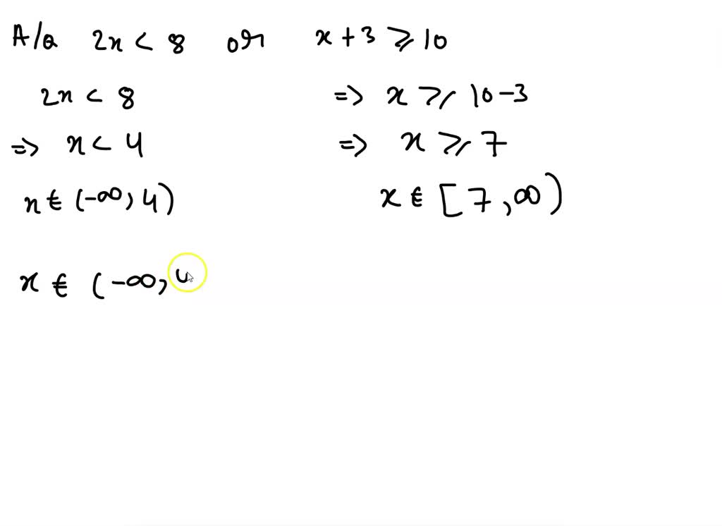 SOLVED Solve And Write Interval Notation For The Solution Set Then