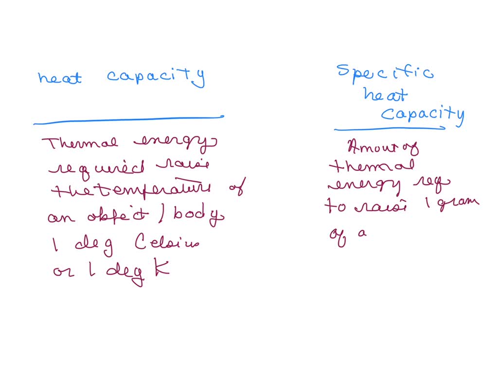 ⏩SOLVED:Define heat capacity and specific heat capacity. State their ... ⏩SOLVED:Define heat capacity and specific heat capacity. State their ...